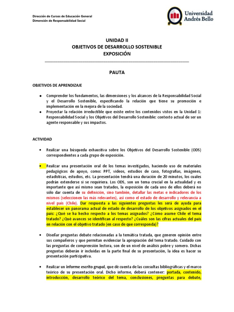 Pauta III - Exposiciones ODS | PDF | Ciencia cognitiva | Cognición