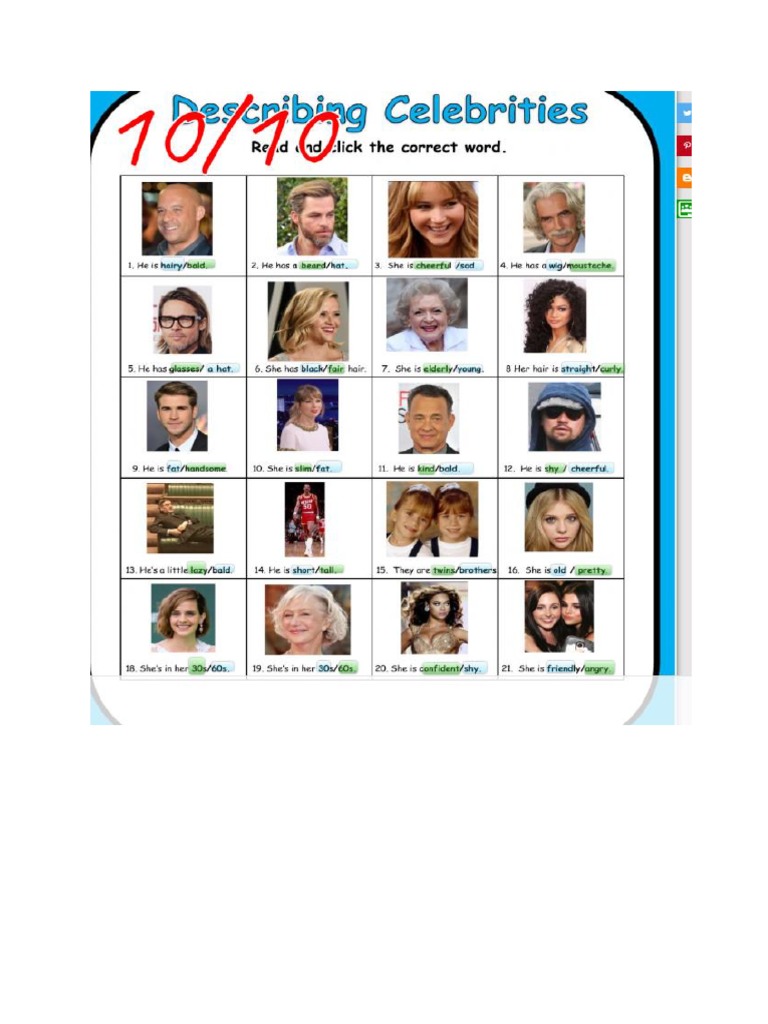 Describing Celebrities | PDF