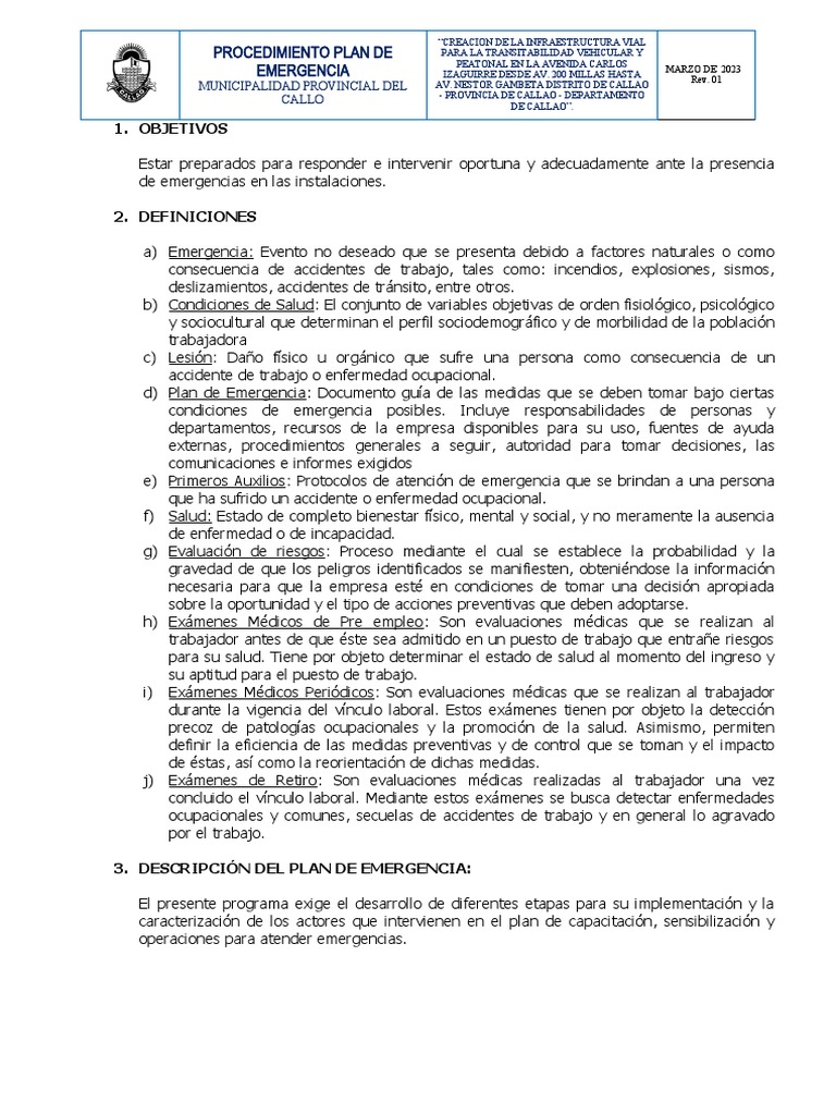 Proc. Plan Respta. Emerg | PDF | Reanimación cardiopulmonar | Medicina