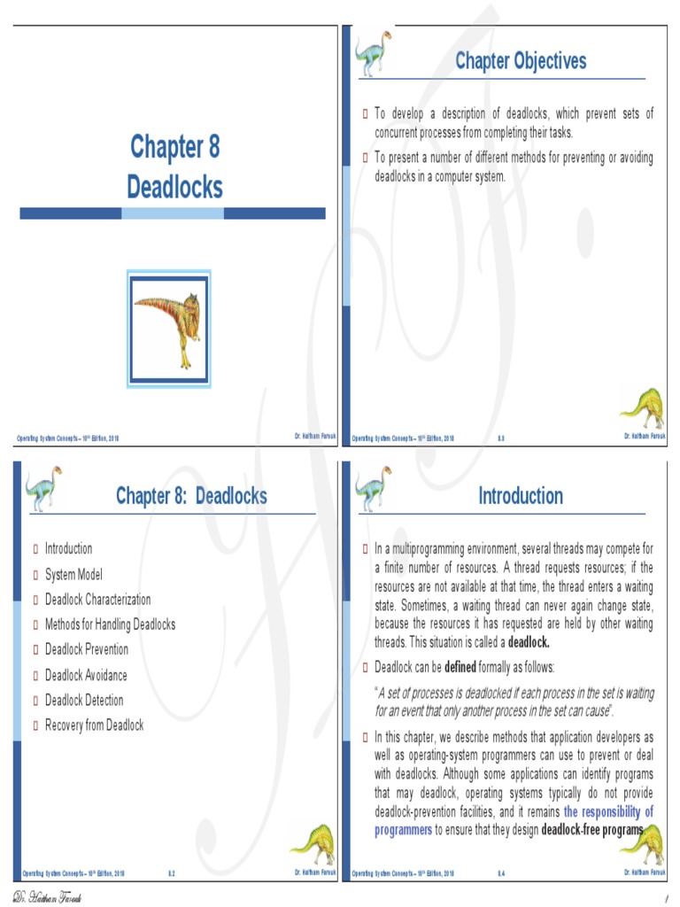 OS Part3 Ch08 Process Synchronization - Deadlocks - Dr. Haitham Farouk 4s | PDF