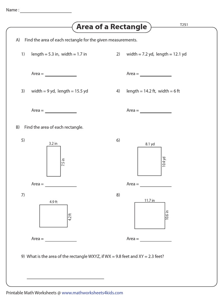 Area Decimals | PDF | Area | Length