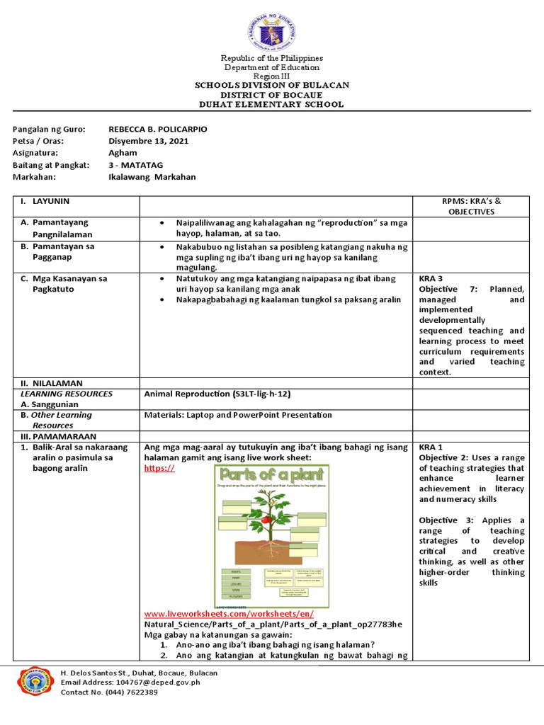 COT TAGALOG LAYOUT SAMPLE 2021 2022 1 Vacant | PDF