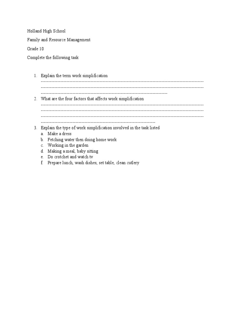 Work Simplification 6 Work | PDF