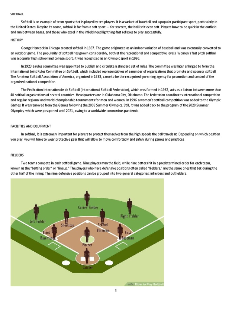 SOFTBALL | PDF | Softball | Baseball Field
