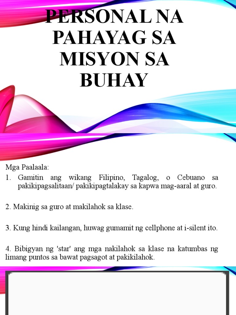 Personal Na Misyon Sa Buhay | PDF