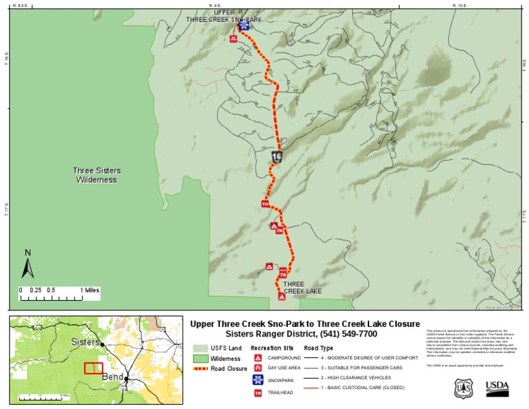 FSR Map: Three Creek Lake Closure | PDF
