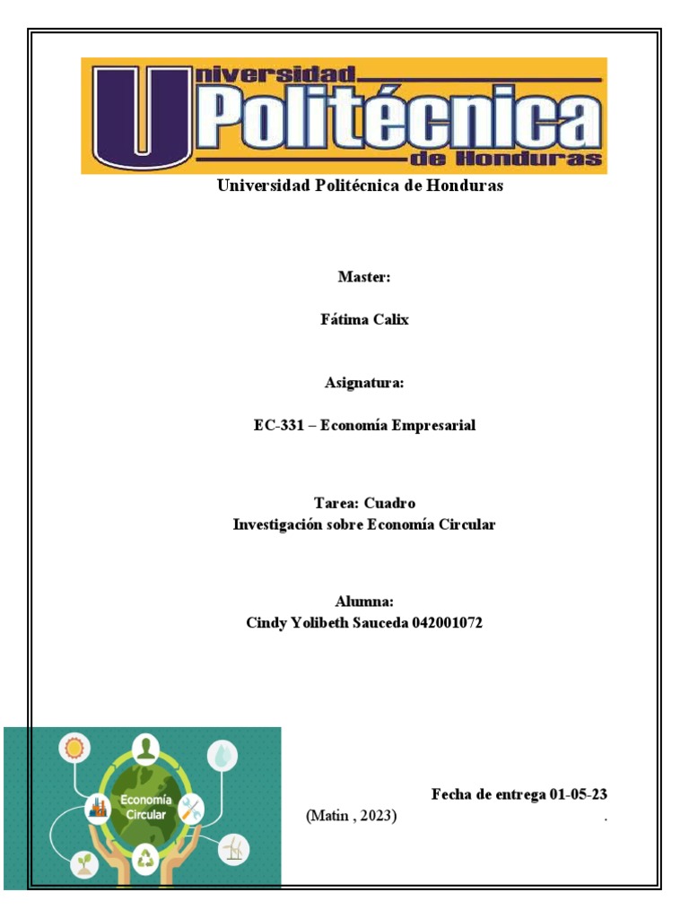 Economia Circular, CINDY YOLIBETH SAUCEDA RODRIGUEZ 042001072 | PDF ...
