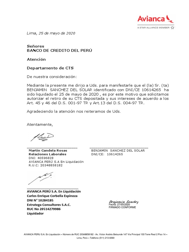 Carta de Cts | PDF