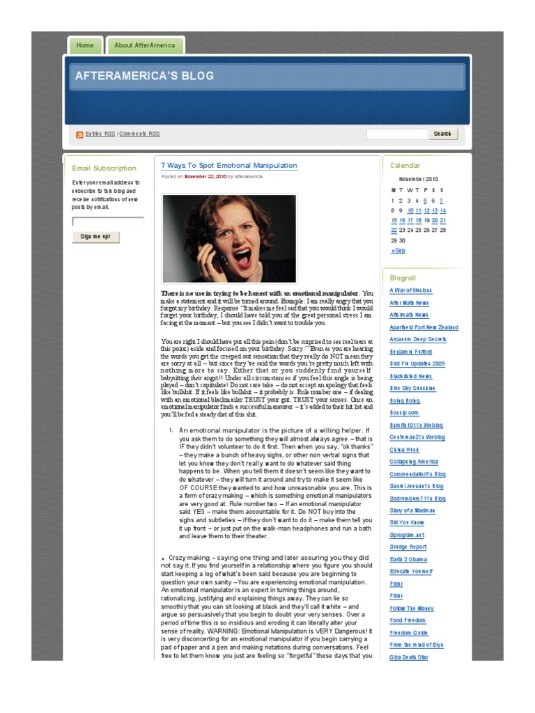 7 Ways To Spot Emotional Manipulation | PDF | Blog | Internet 7 Ways To Spot Emotional Manipulation | PDF | Blog | Internet