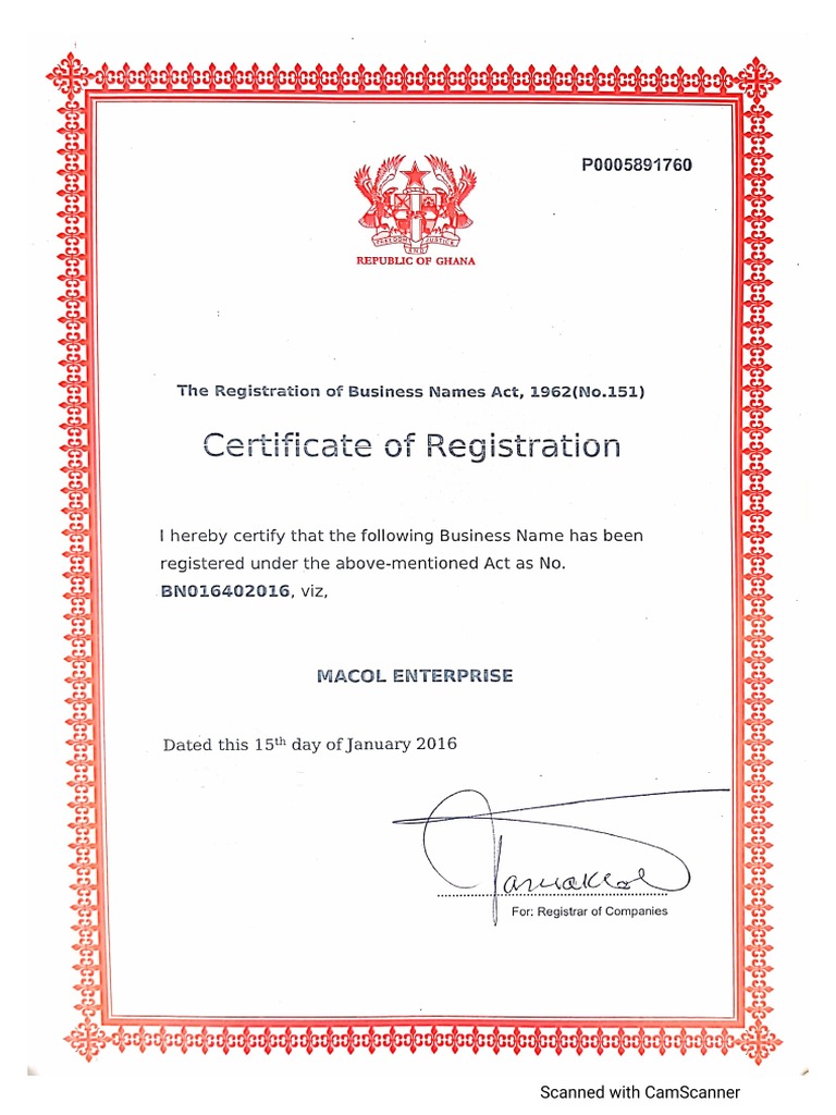 Macol Cert | PDF