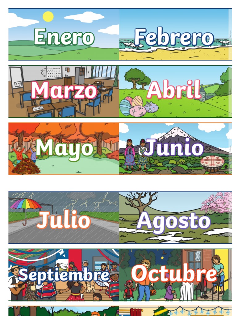 CL CN 1678130407 Bordes Meses Del Ano Con Tematica de Estaciones - Ver ...