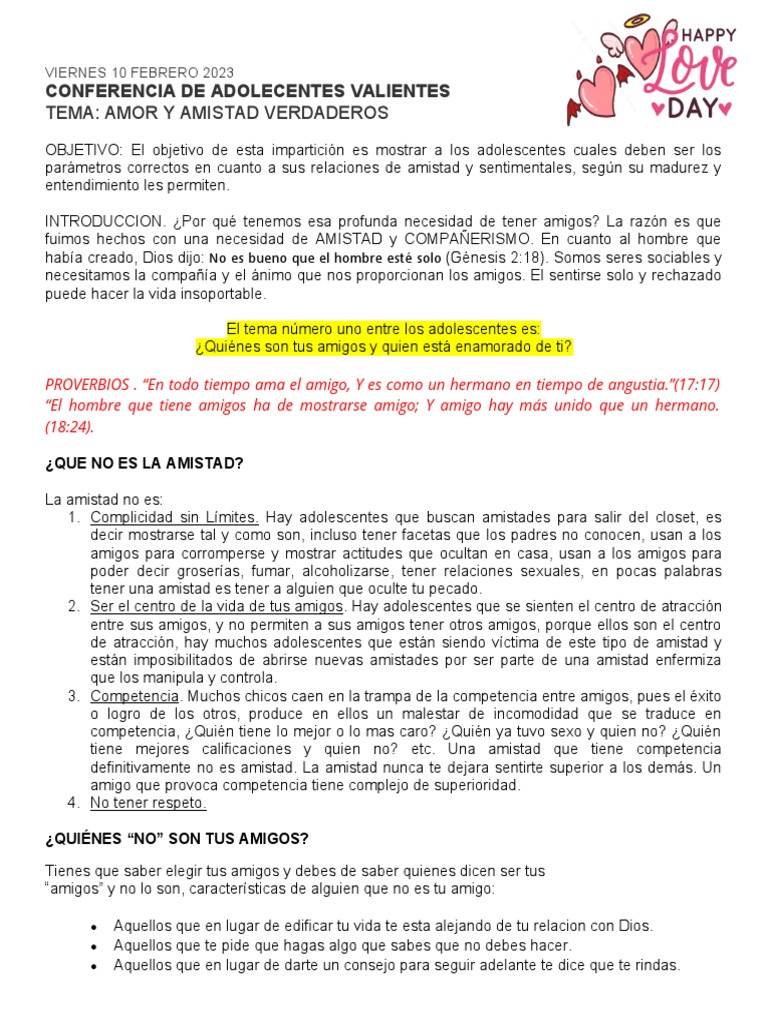 Amor Y Amistad Pdf