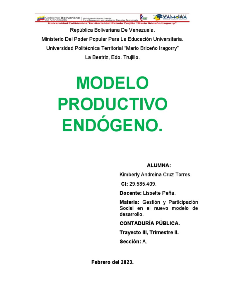 Modelo Productivo Endogeno, Kimberly Cruz | PDF | Capitalismo | Salario