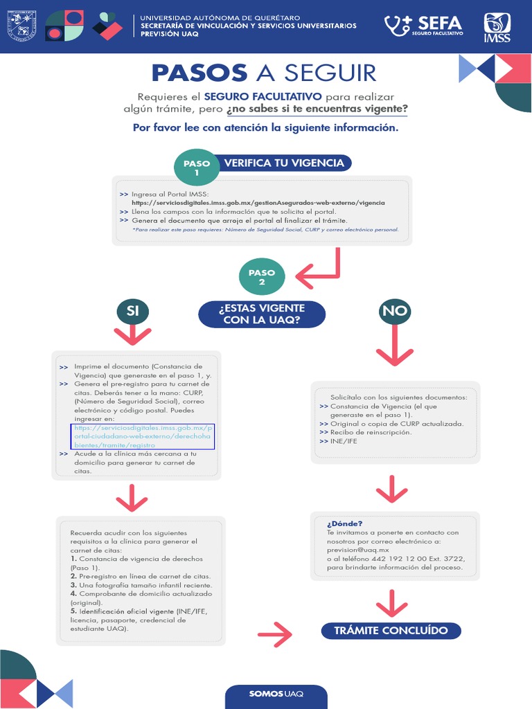 Formato Pasos A Seguir Vigencia SEFA UAQ 2022 | PDF