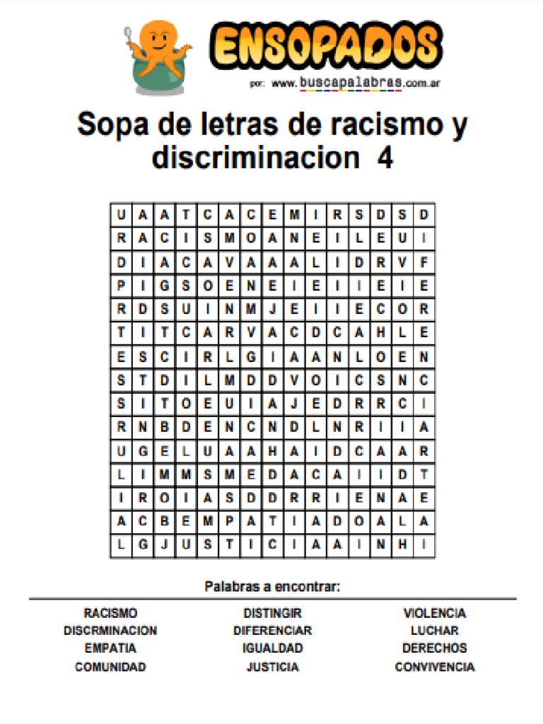 Sopa de Letra Del Racismo | PDF