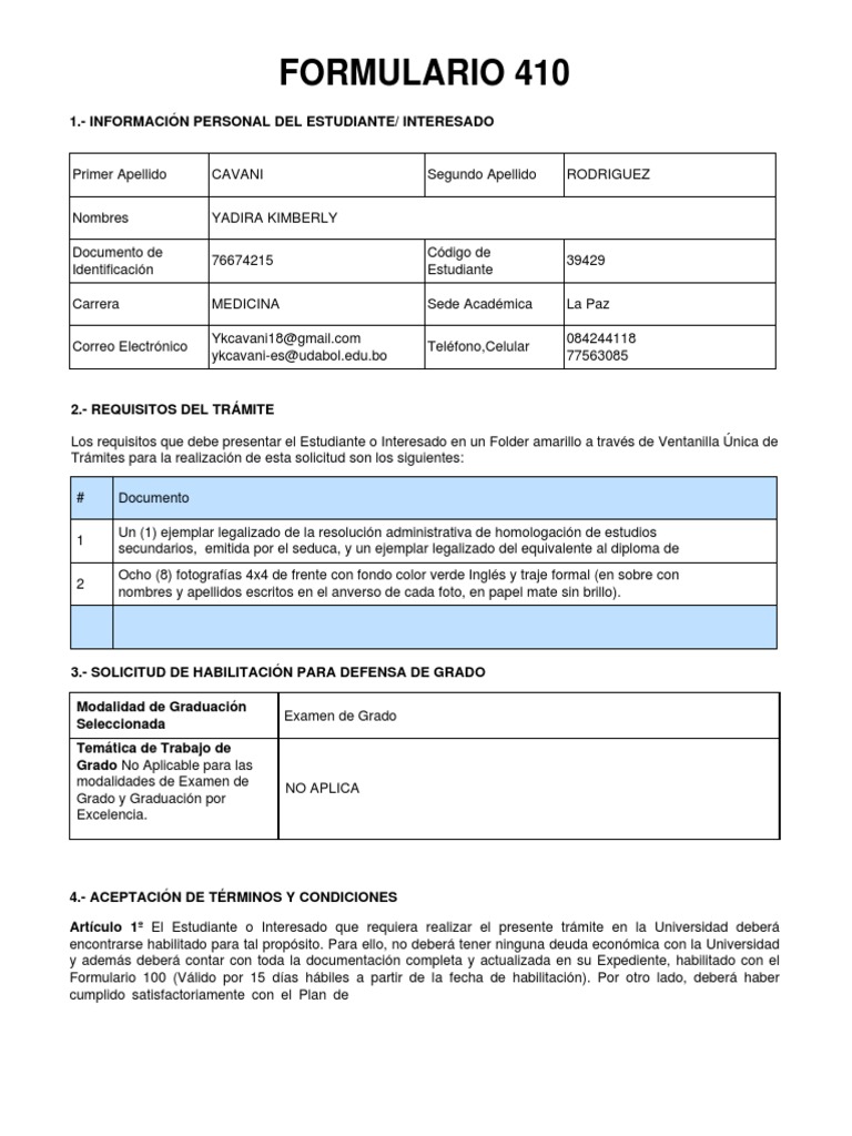 Formulario 410 | PDF