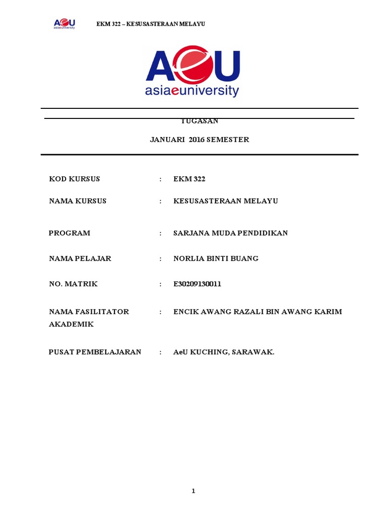 Ekm 322 Kesusasteraan Melayu | PDF