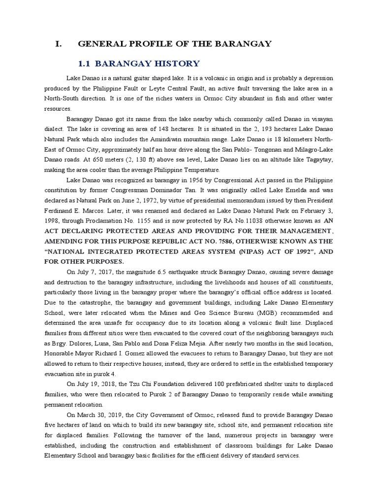 Danao Barangay History | PDF Danao Barangay History | PDF
