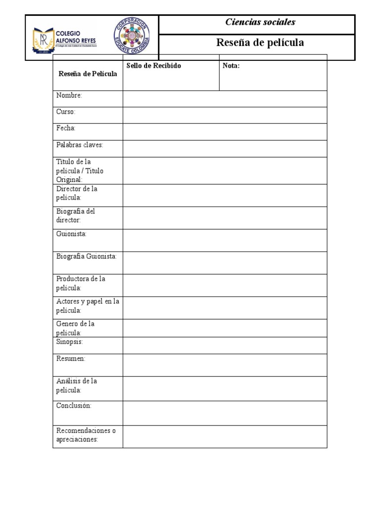 Formato Reseña Pelicula (4) | PDF
