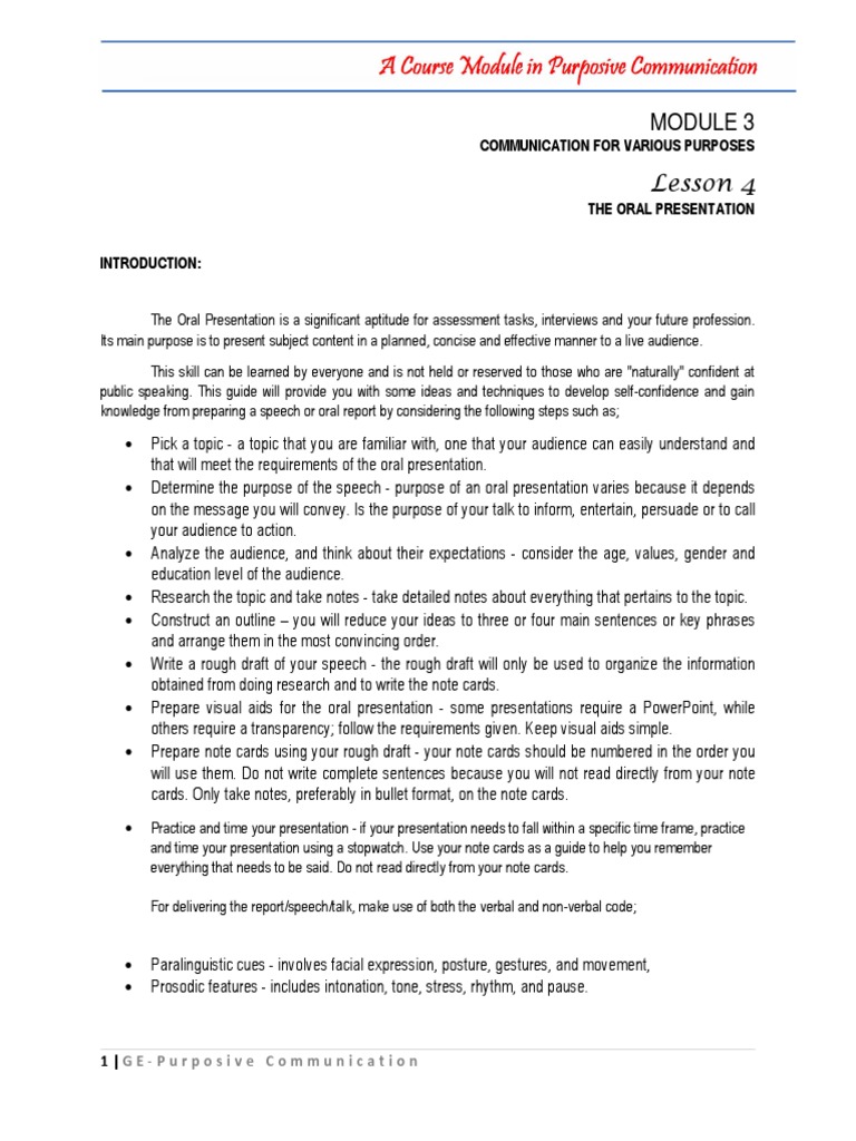 Module 3 Lesson 4 | PDF