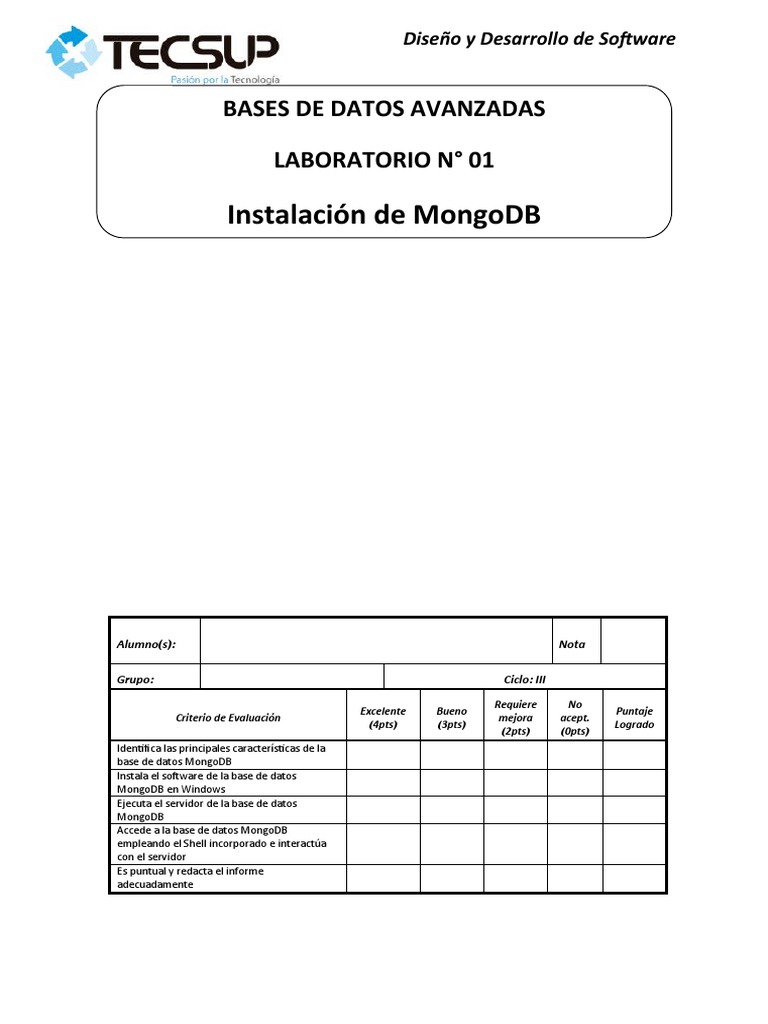 Lab01 BDAV Instalación MongoDB 1 | PDF