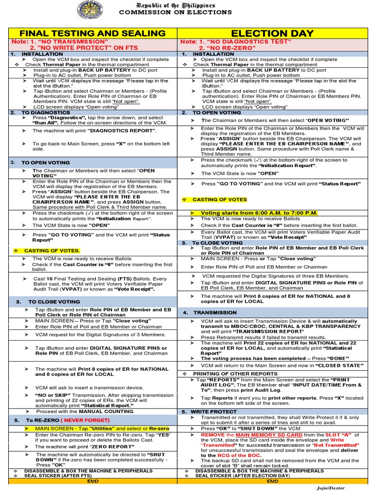 Operational Guide FTS and E Day | PDF | Group Decision Making ...