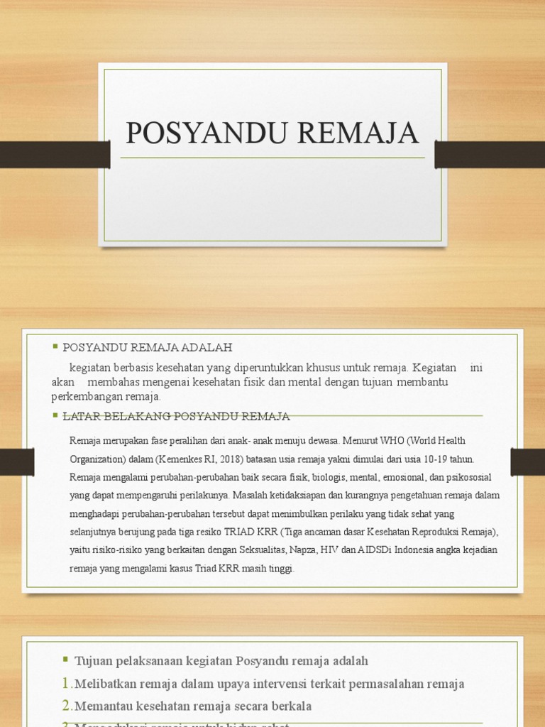 Ppt Pembentukan Posyandu Remaja | PDF