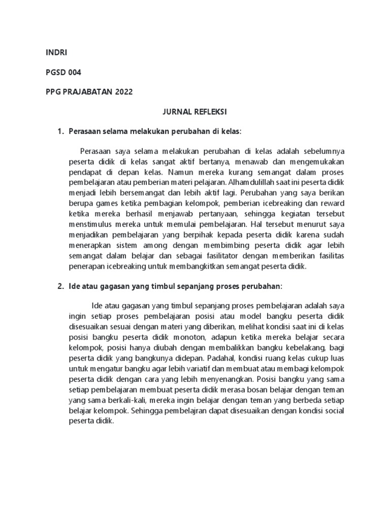 Aksi Nyata Topik 2 Jurnal Refleksi | PDF