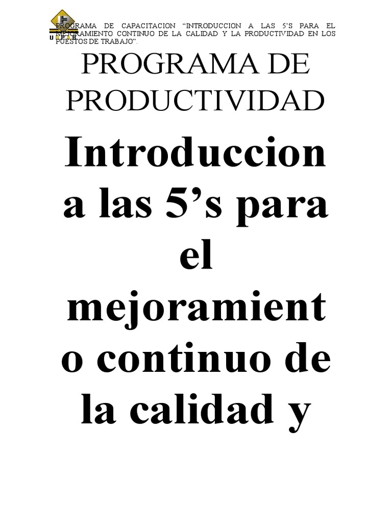 PROGRAMA DE CAPACITACION 5's | PDF | Creación de capacidad | Business