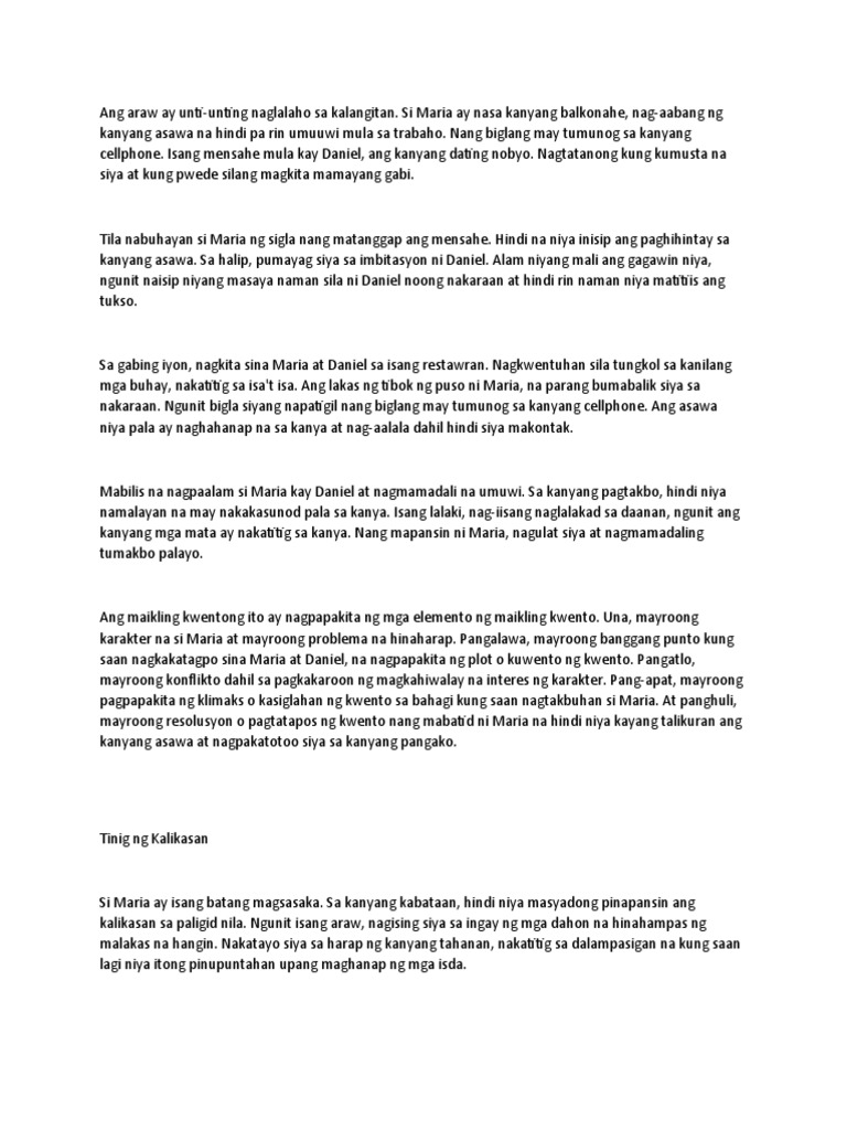 Elemento NG Maikling Kwento | PDF