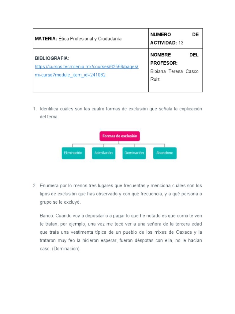 Ética Profesional y Ciudadanía ACT13 | PDF