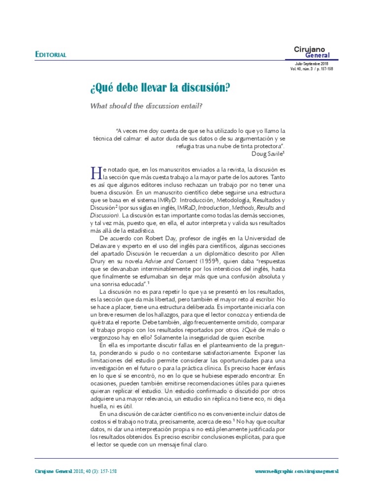 Estructura de la Discusión Científica | PDF