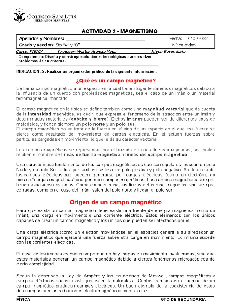 Actividad 2 - Magnetismo-1 | PDF