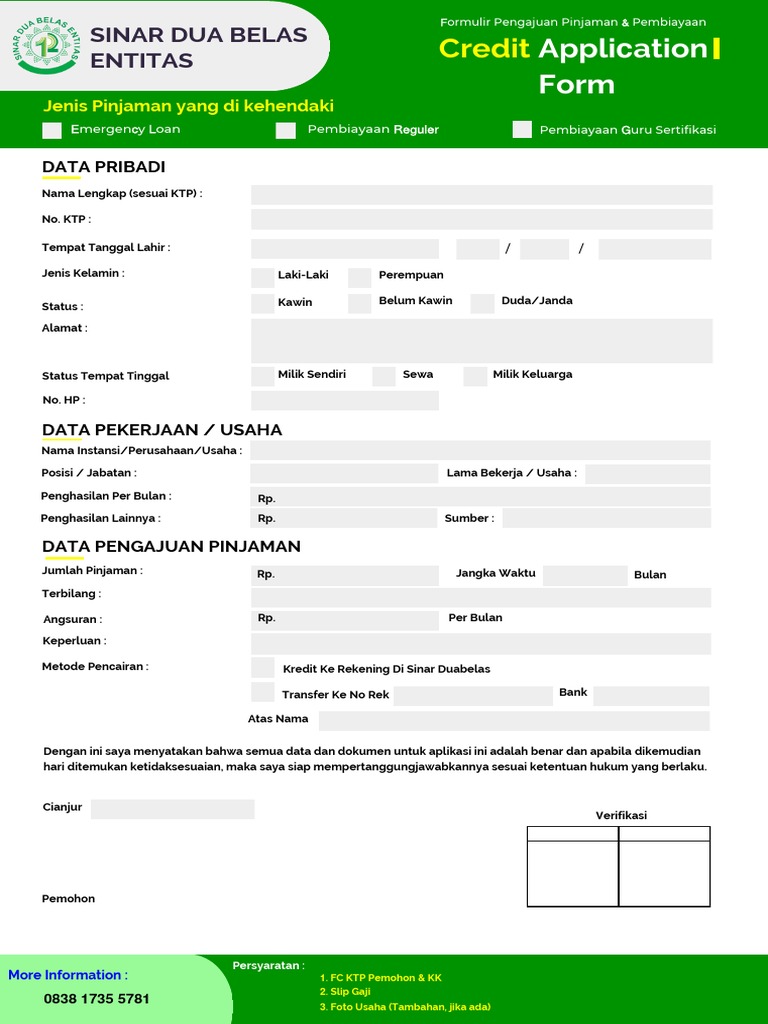Formulir Pinjaman Koperasi | PDF