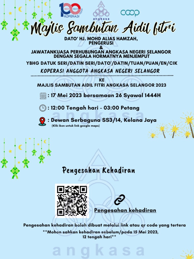 Kad Jemputan Raya - Koperasi Anggota | PDF