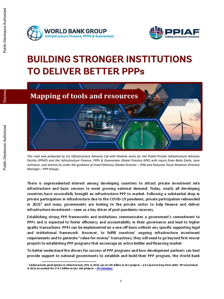 PPP Institutional Support Tools Overview | PDF | Public–Private ...