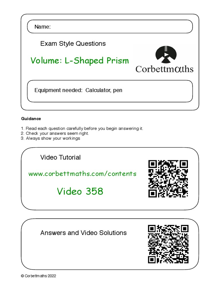 Volume of a L Shape Prism | PDF