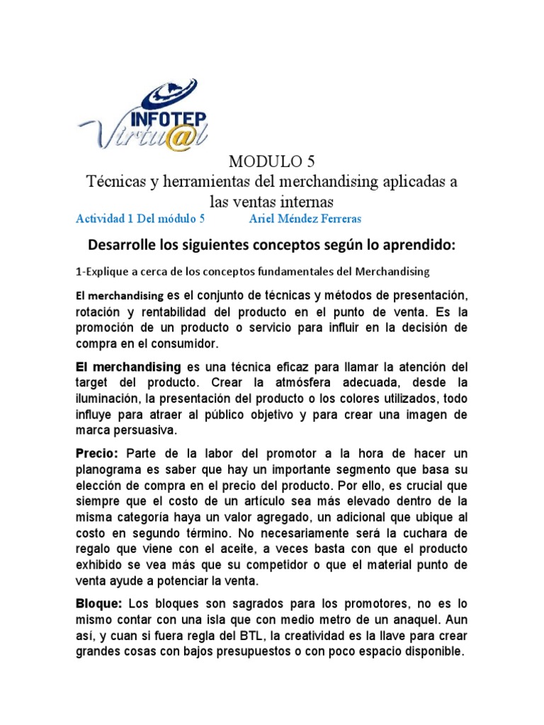 Actividad 1 Módulo 5 Final | PDF | Comercialización | Marca