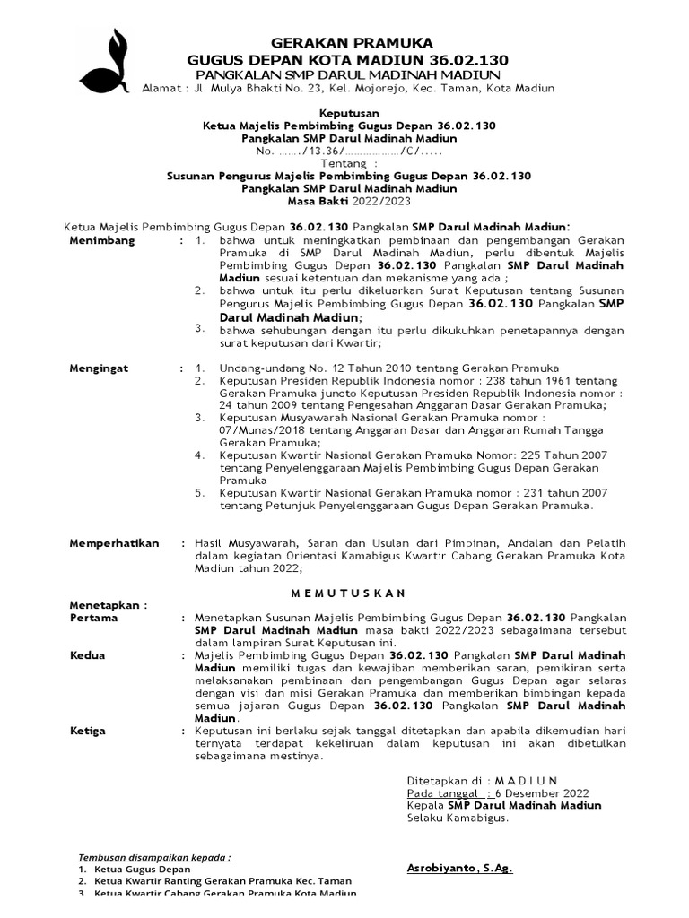 SK Mabi & Pengurus Gudep 2022 | PDF