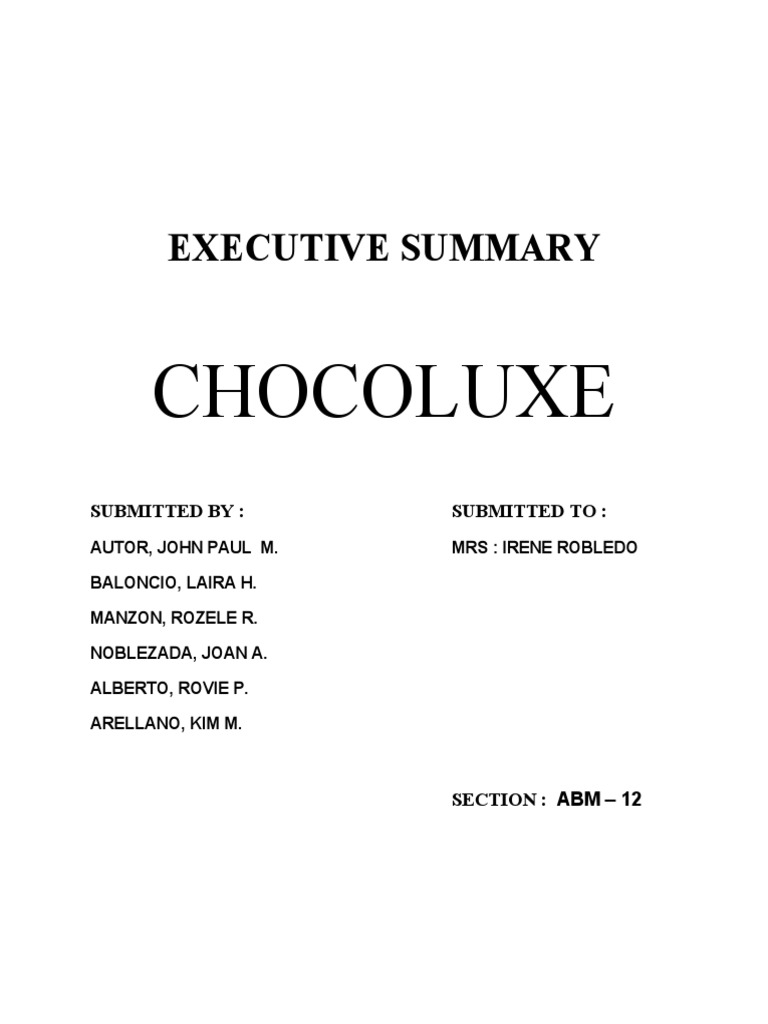 Chocoluxe Business Overview and Strategy | PDF