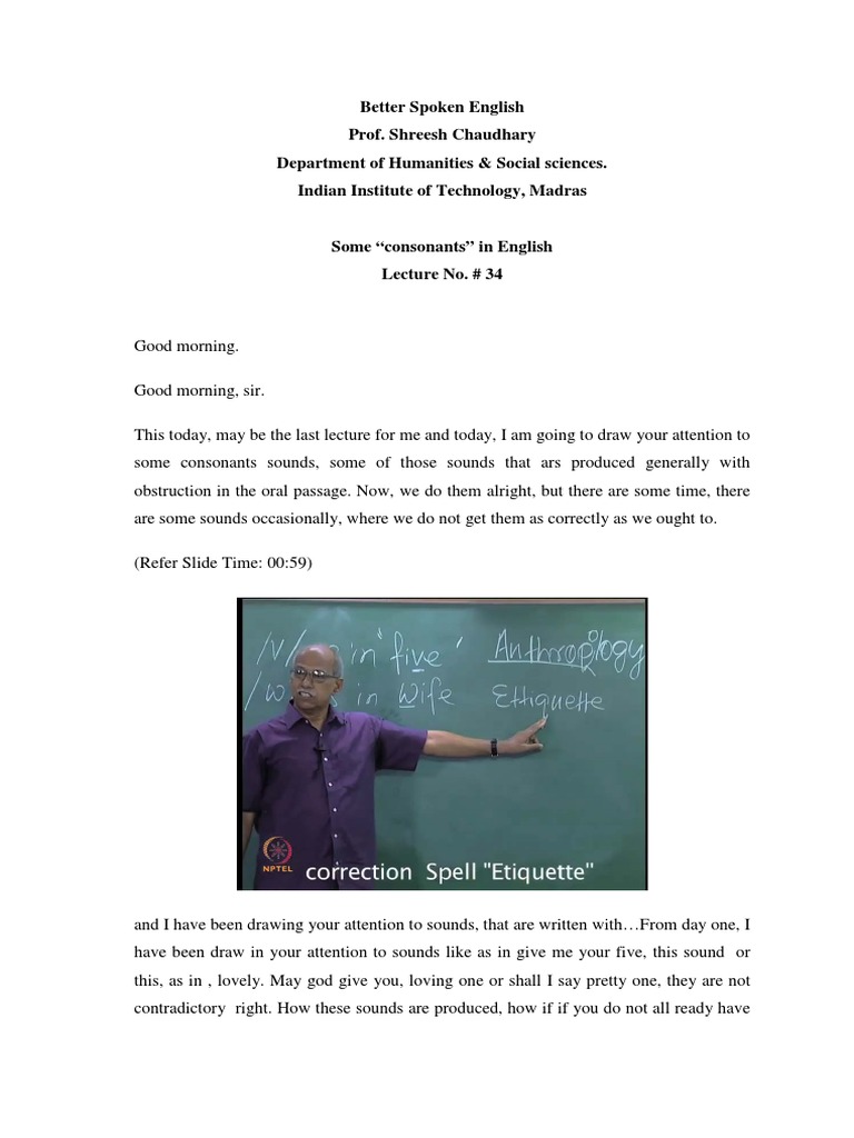 Lec 34 | Download Free PDF | Etiquette | Pygmalion (Play)