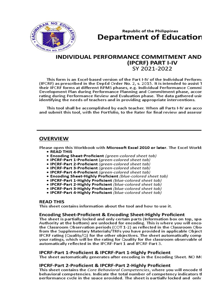 MARLON IPCRF - SY-2022-2023-COMPRESSED - v3 | PDF | Learning | Lesson Plan
