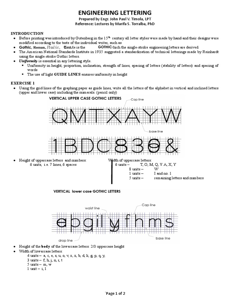 Engineering Lettering Font