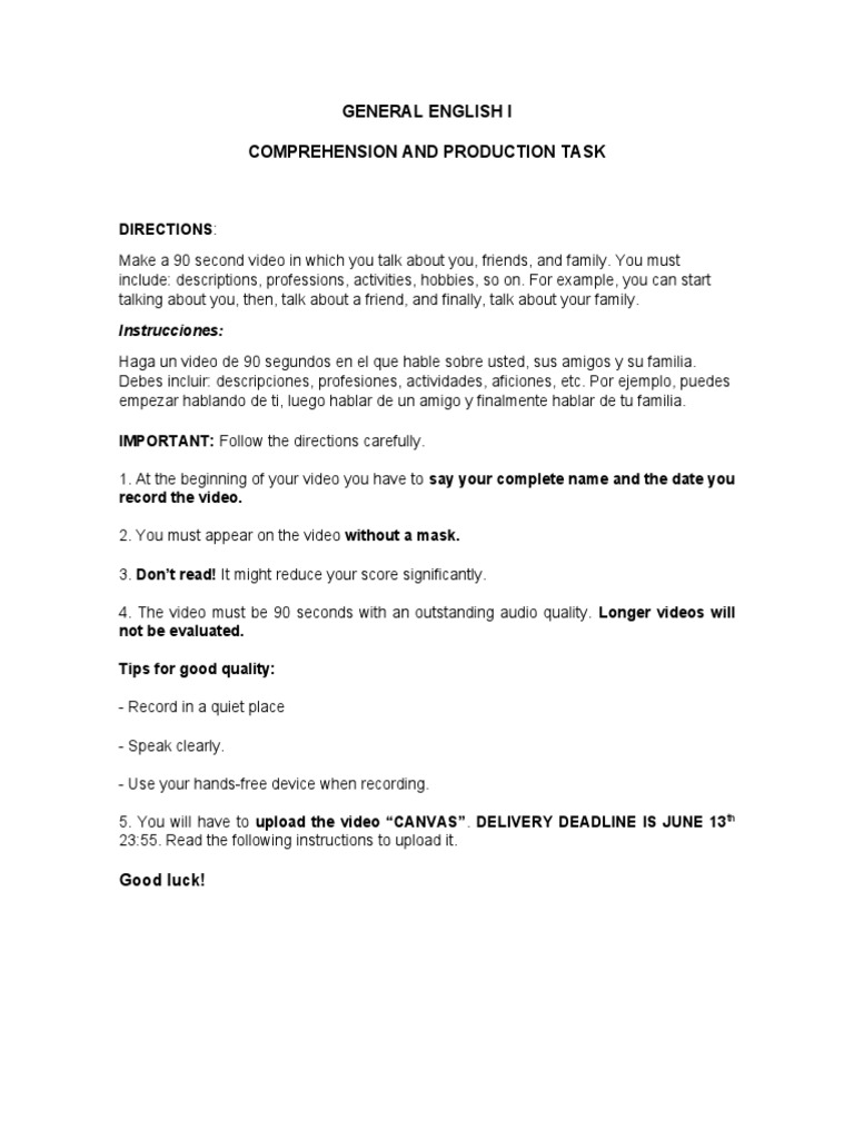 General English I - ProductionTask-1 | PDF | Career & Growth ...