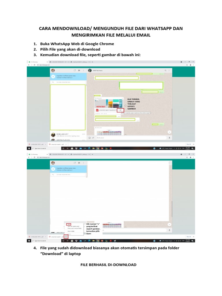 Cara Mendownload File Wa Dan Kirim Email | PDF