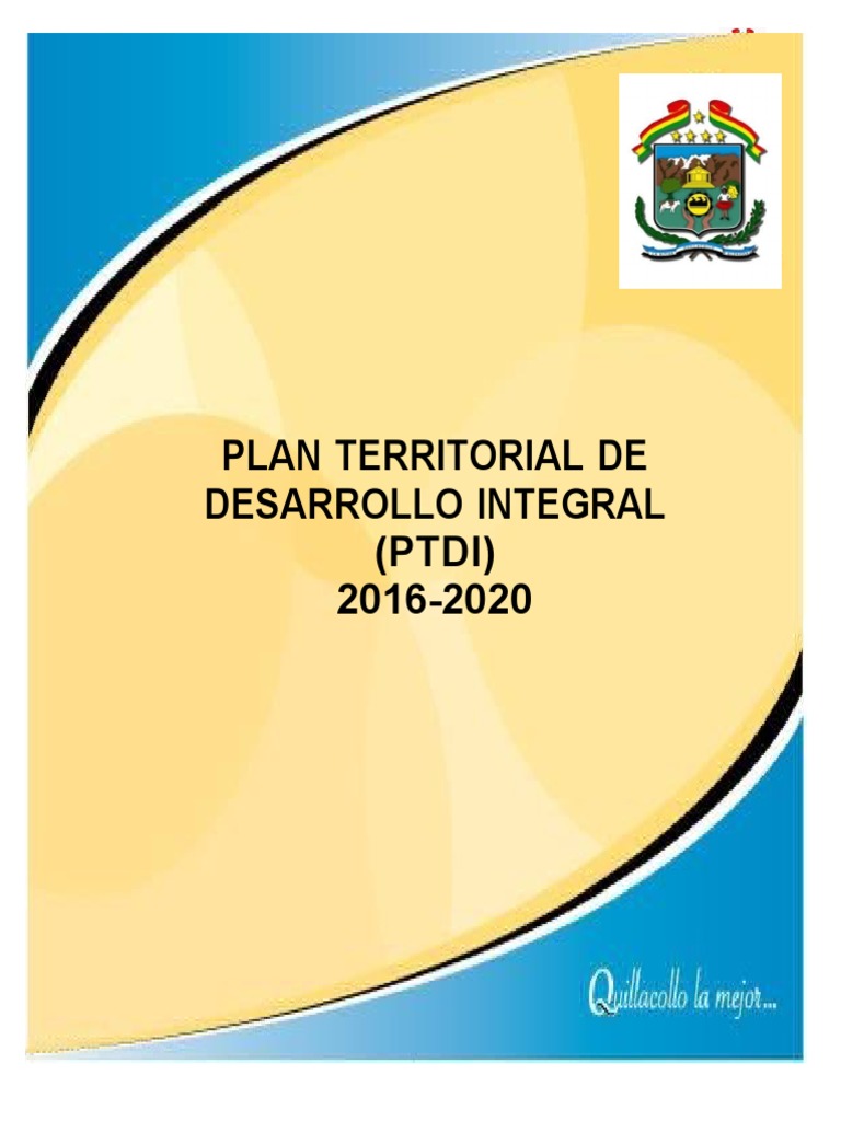 Ptdi Quillacollo 2016-2020 | PDF | Planificación | Infraestructura