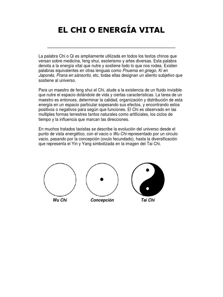 El Chi o Energía Vital | PDF | Yin y yang | Qi
