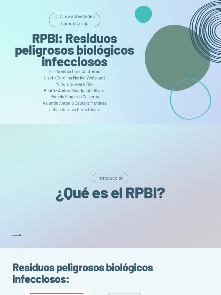 Act. 2.- RPBI Residuos peligrosos biológicos infecciosos (1) | PDF ...