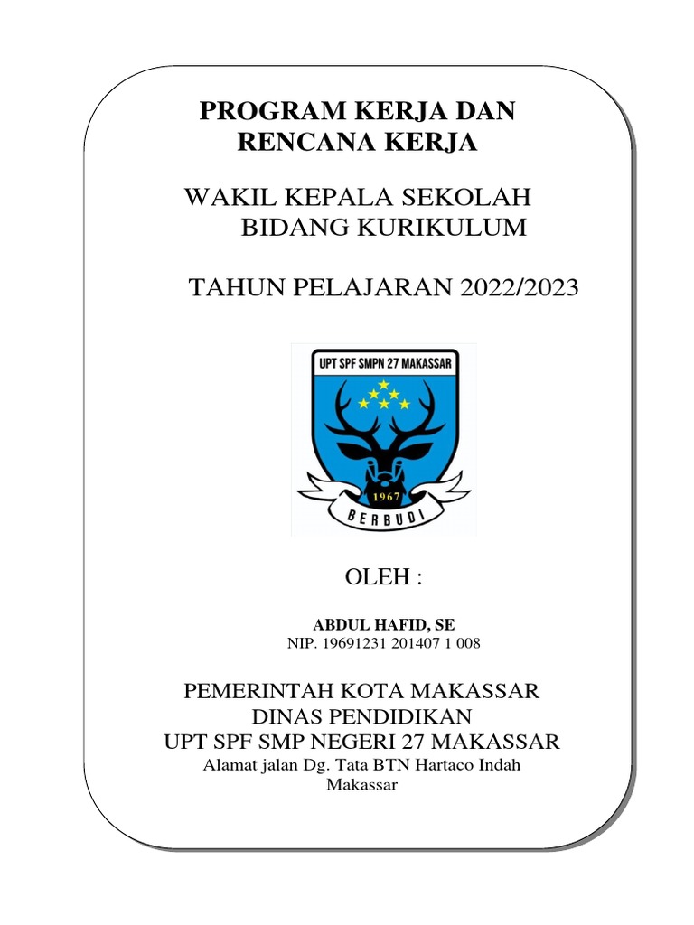 Program Kerja Waka Kurikulum | PDF | Seni