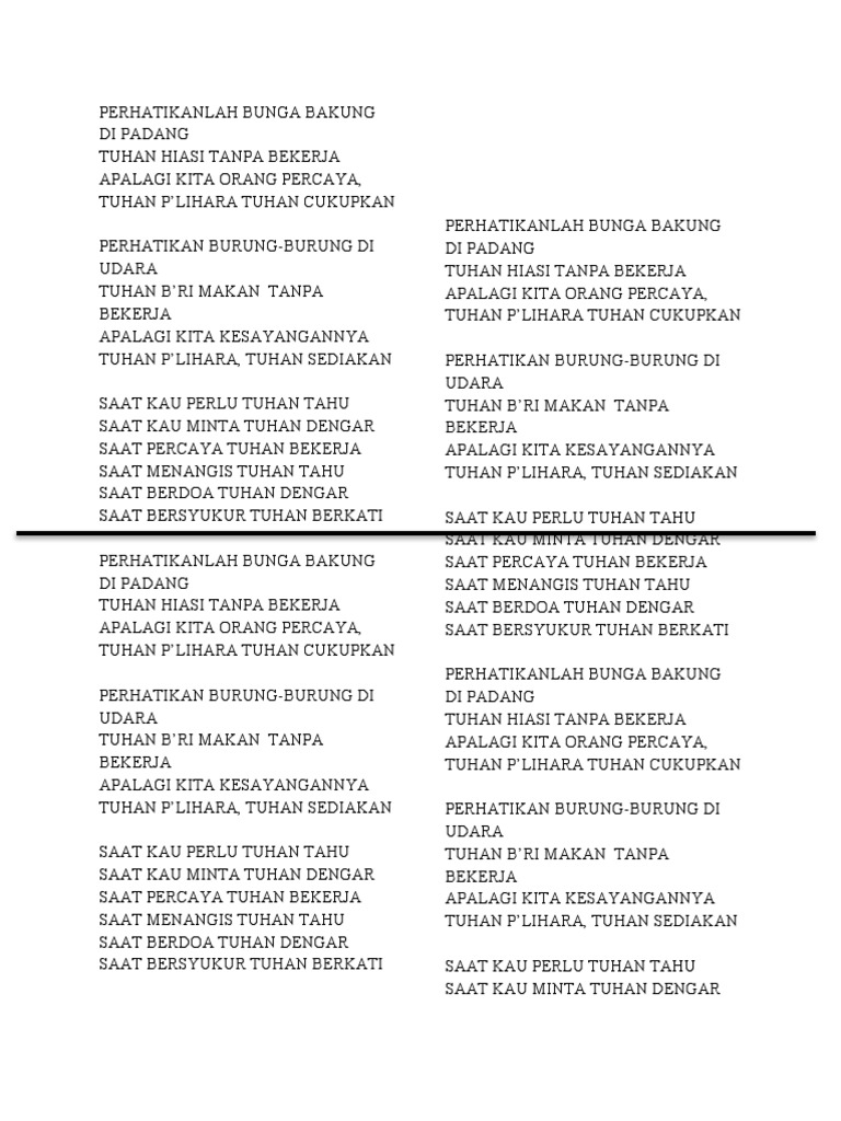 Perhatikanlah Bunga Bakung Di Padang | PDF